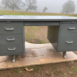 W.H Harper Devon Metal Tanker Desk - Etsy