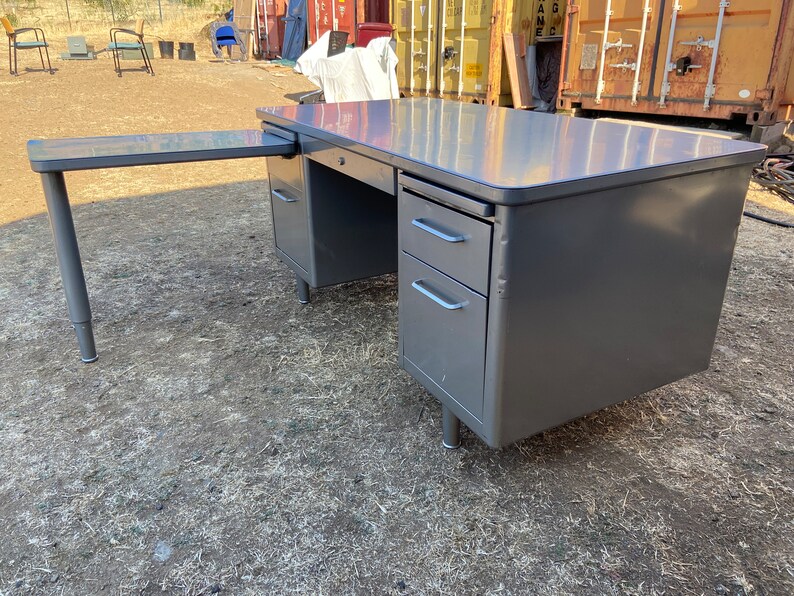 Steelcase Vintage Mid Century Modern L Shape Desk With Return - Etsy