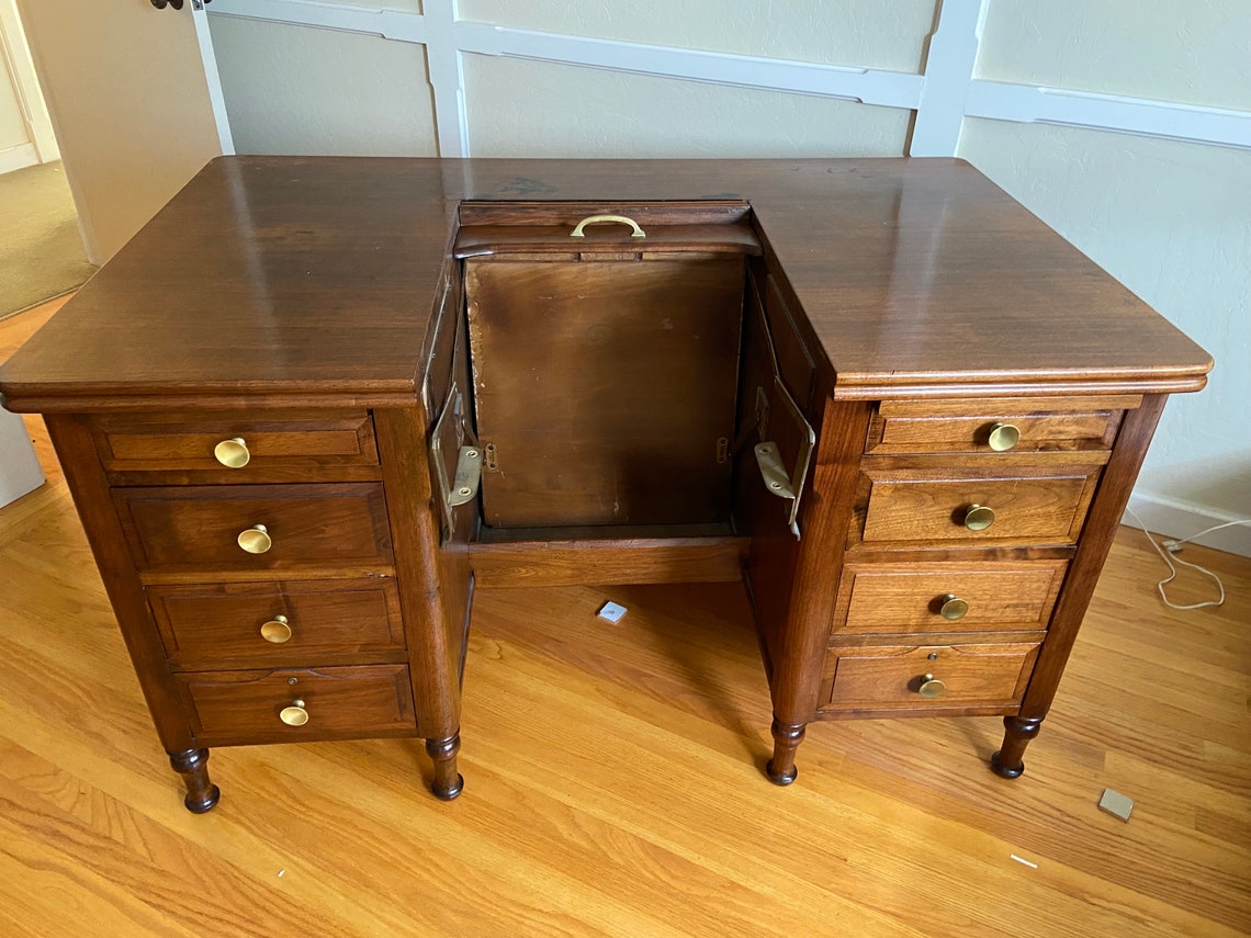 Antique Wooden Typewriter Office Desk - Etsy