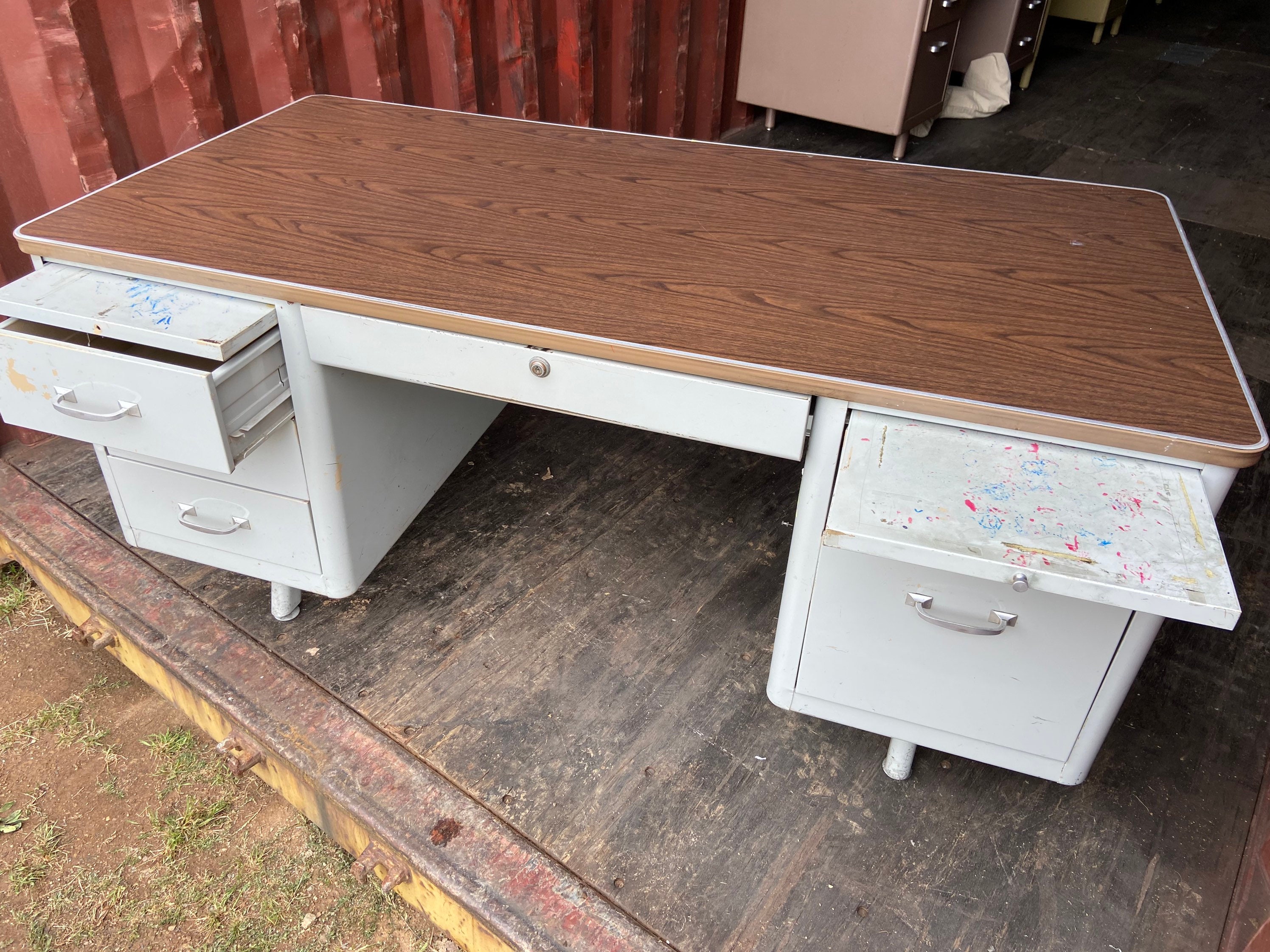 Vintage Metal Tanker Desks - Etsy