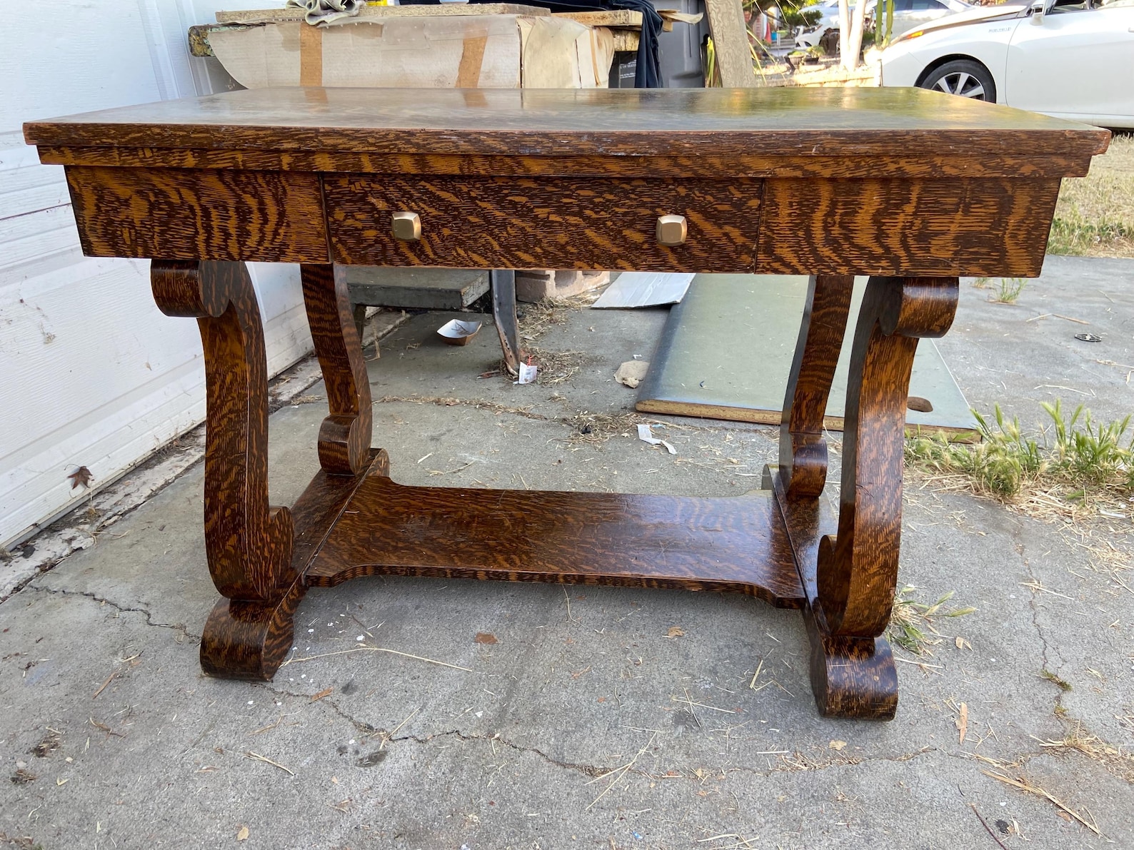 Antique Reproduction Mission Arts and Crafts Mission Style Wood Veneer ...