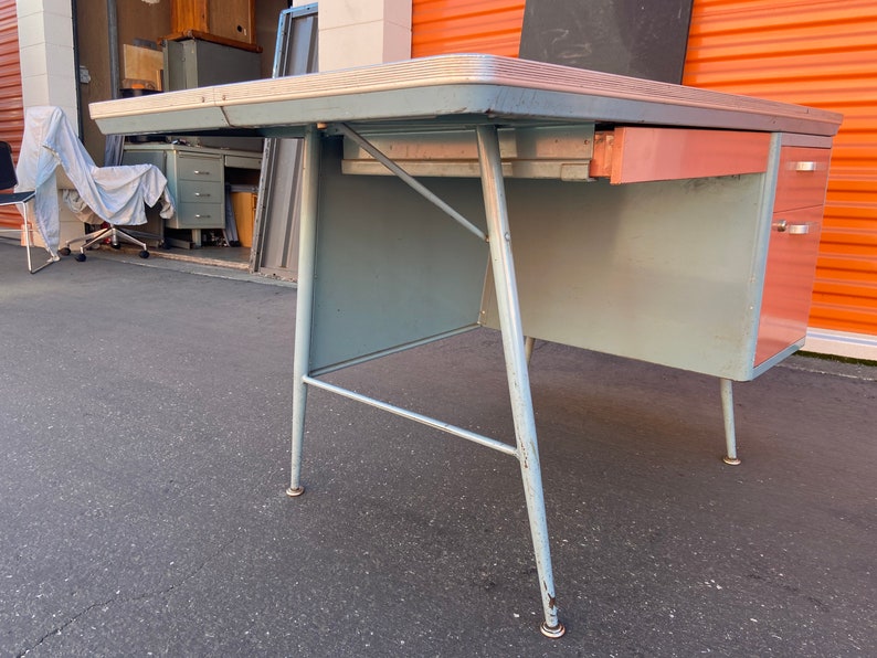 Vintage Metal Teachers Desk - Etsy
