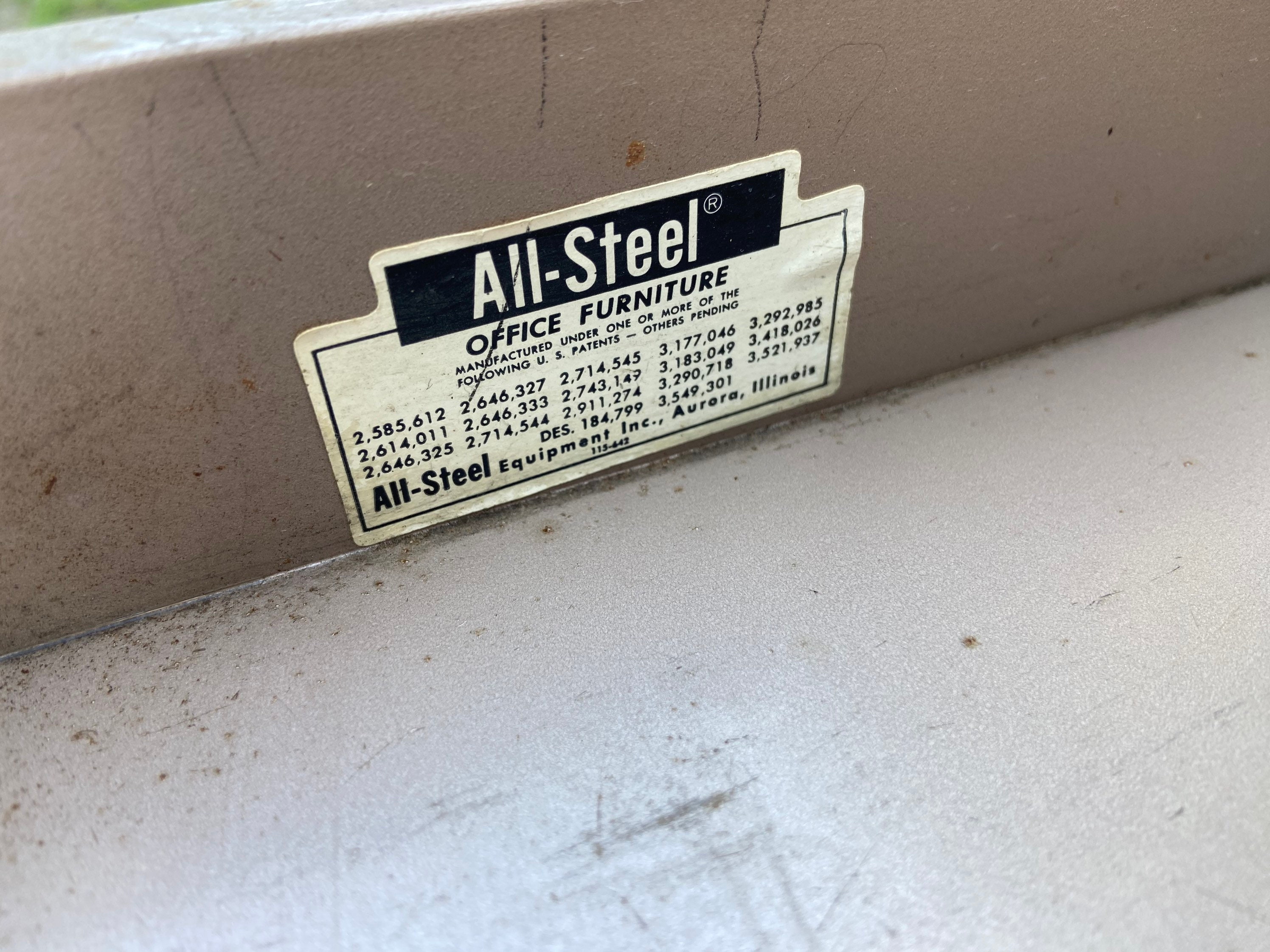 Allsteel Vintage Mid Century Modern Metal Tanker Desk Table With Patina ...