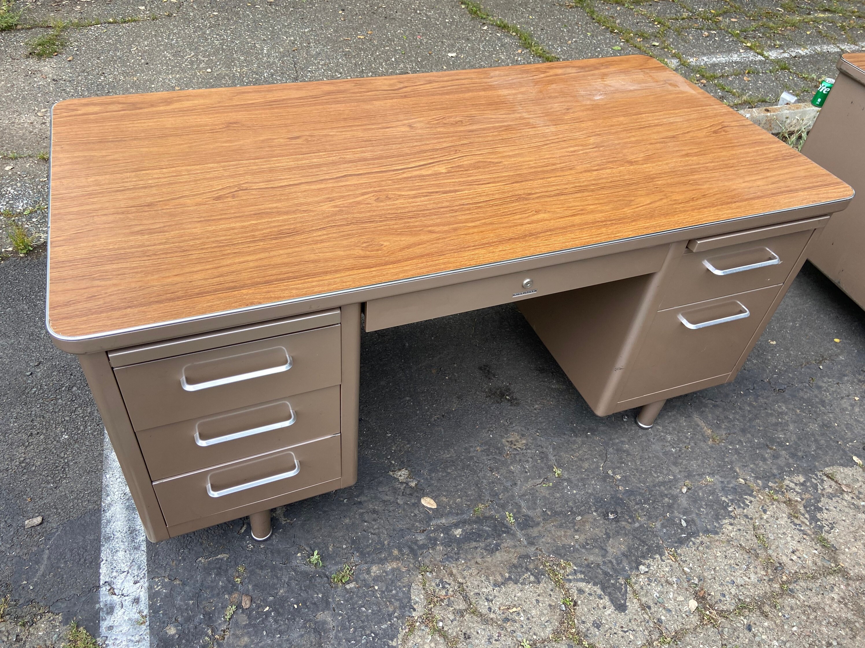 Steelcase Vintage Mid Century Modern Metal Tanker Desk - Etsy