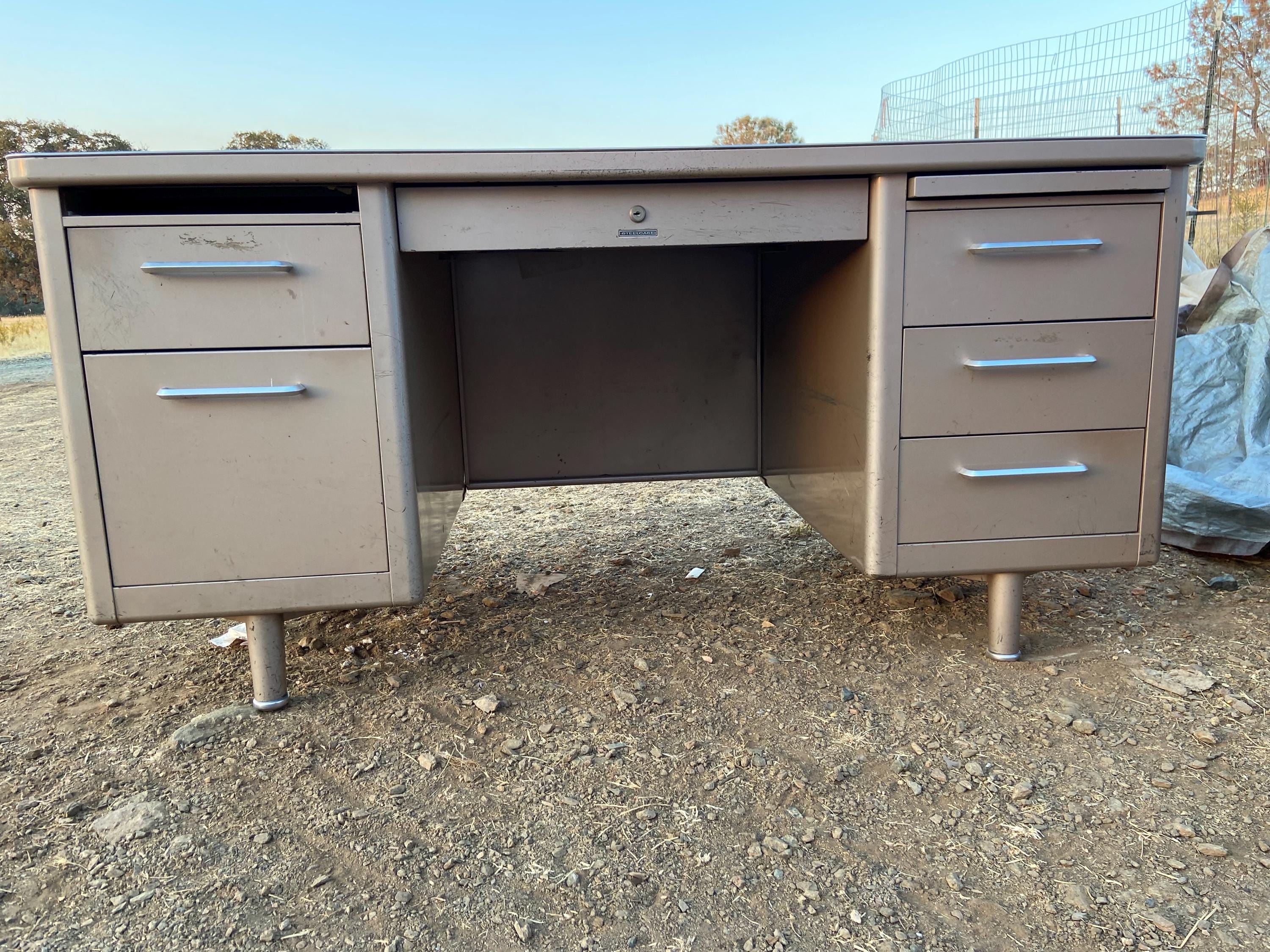 Steelcase Metal Tanker Desk Needs Restoration Etsy