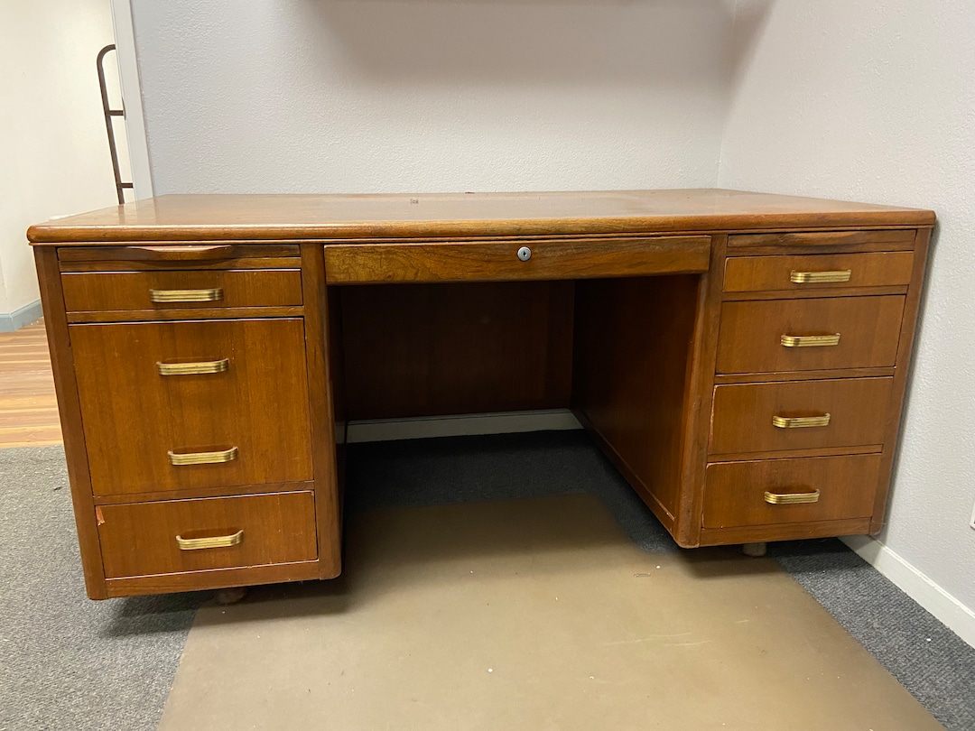 Leopold Vintage Mid Century Modern Walnut Desk - Etsy