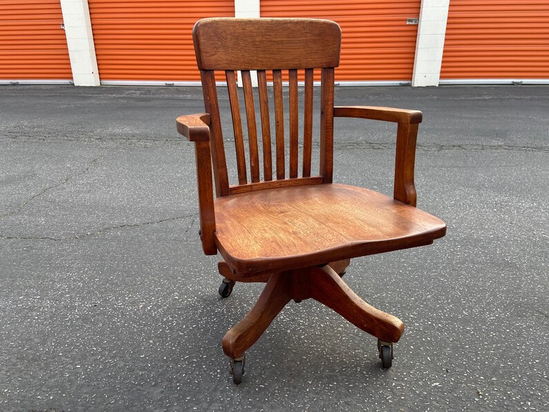 Vintage Oak Roll Top Desk and Chair Set - Etsy