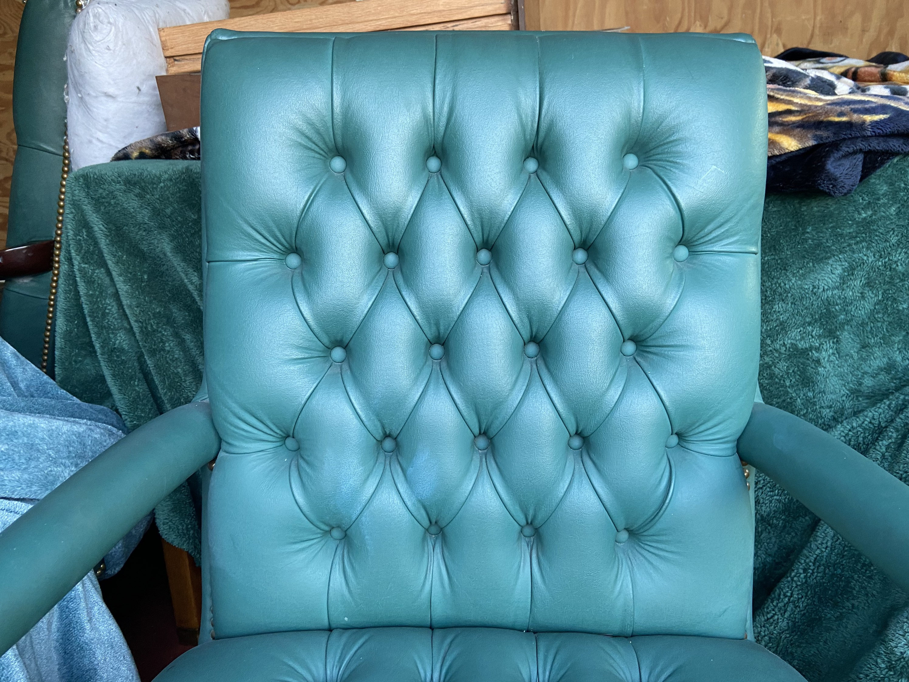 1980s Vintage Paoli Chair Company for Restoration Swivel Faux Leather ...