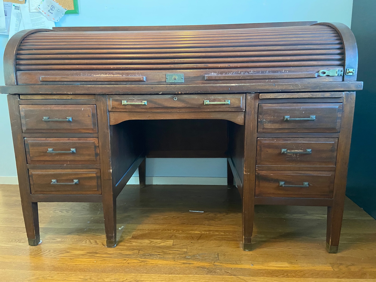 Antique Vintage Mid Century Modern Roll Top Desk - Etsy