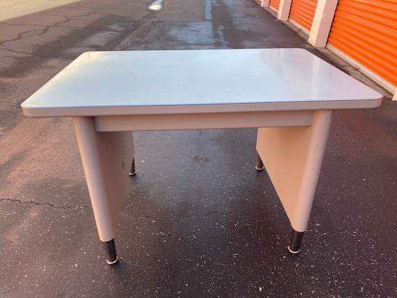 Steelcase Vintage Metal Tanker Desk Table - Etsy