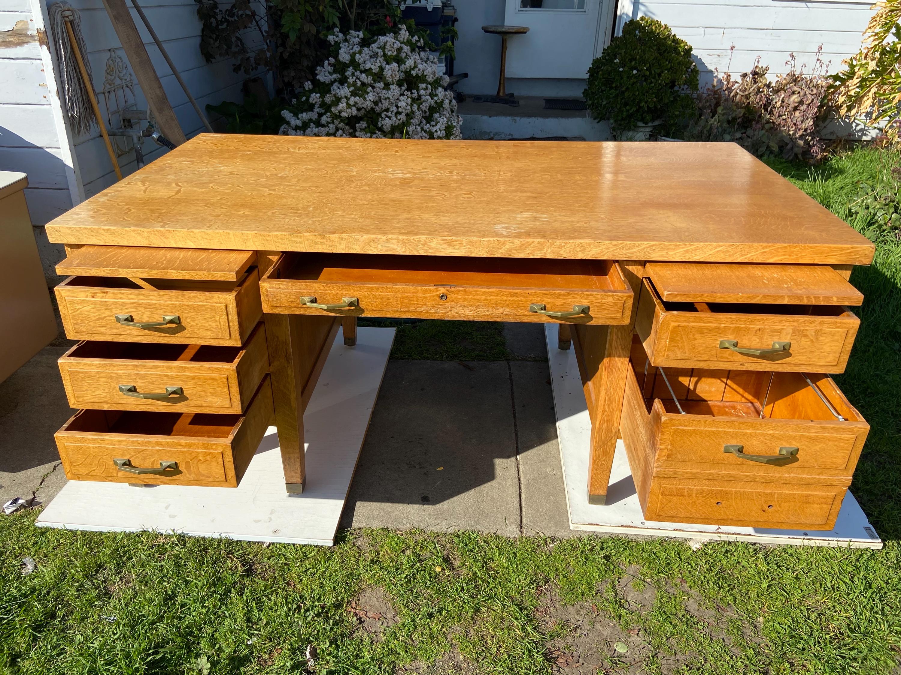Antique Quarter Sawn Executive Golden Oak Writing Desk - Etsy