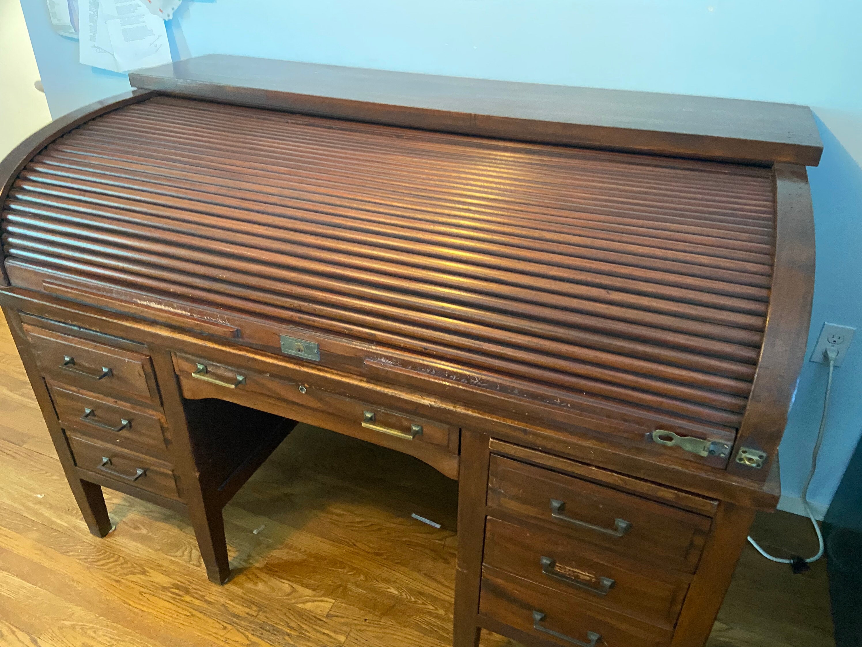 Antique Vintage Mid Century Modern Roll Top Desk - Etsy