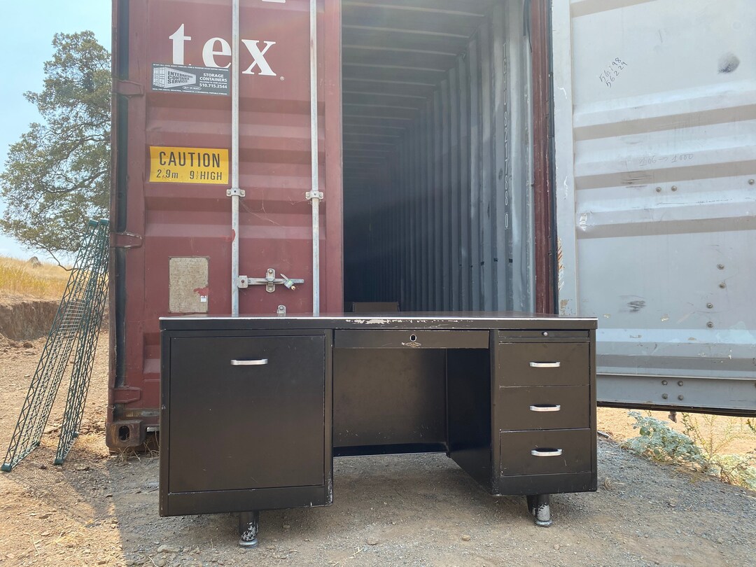 Vintage Metal Tanker Desk - Etsy