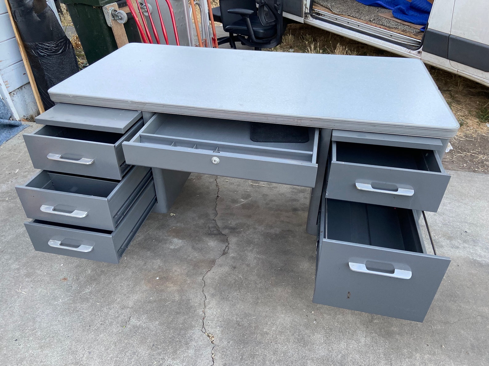 Cole Steel Vintage Metal Tanker Desk - Etsy