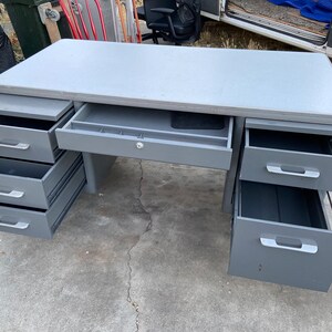 Cole Steel Vintage Metal Tanker Desk - Etsy