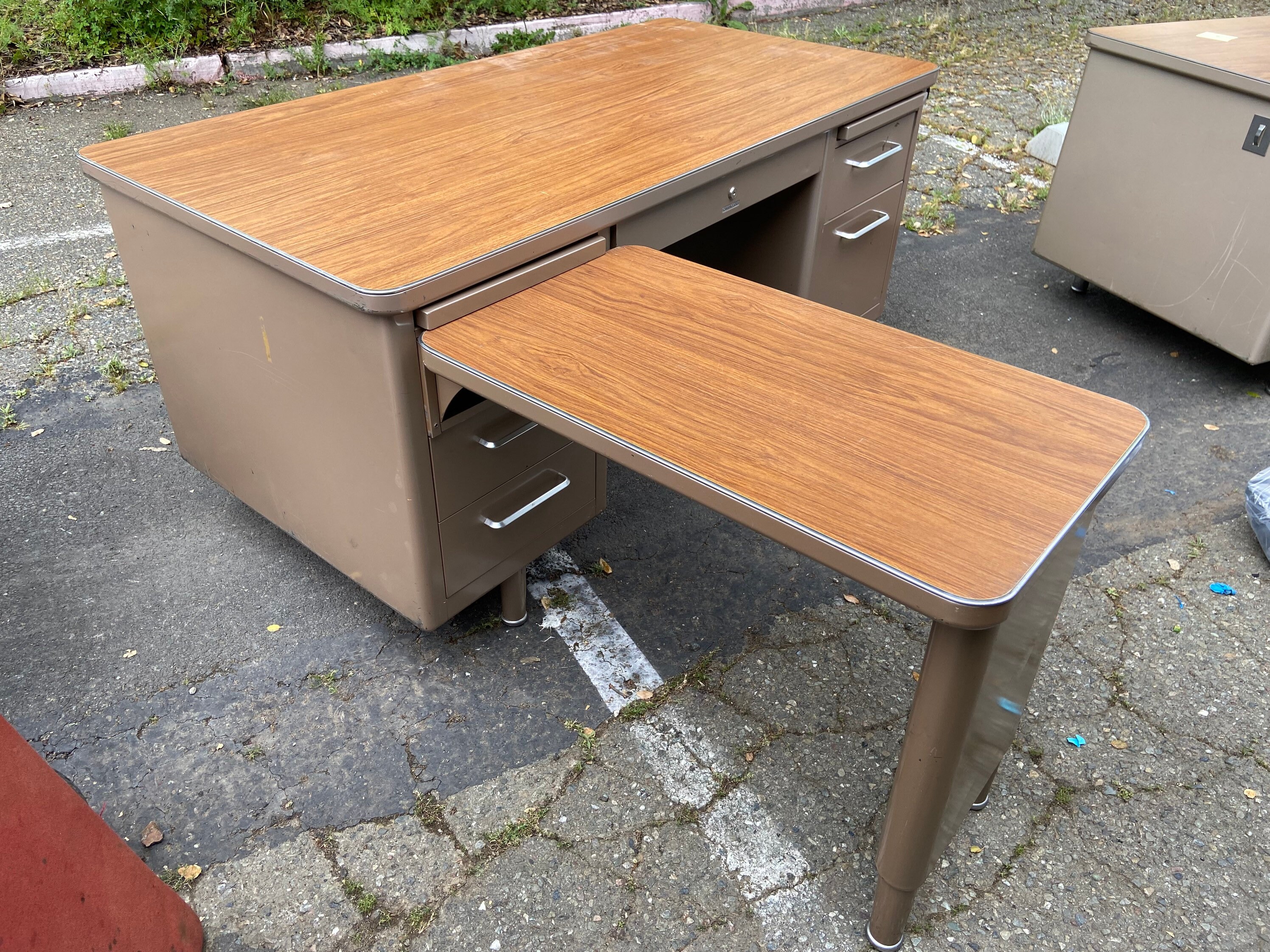 Steelcase Vintage Mid Century Modern L Shape Desk With Return - Etsy