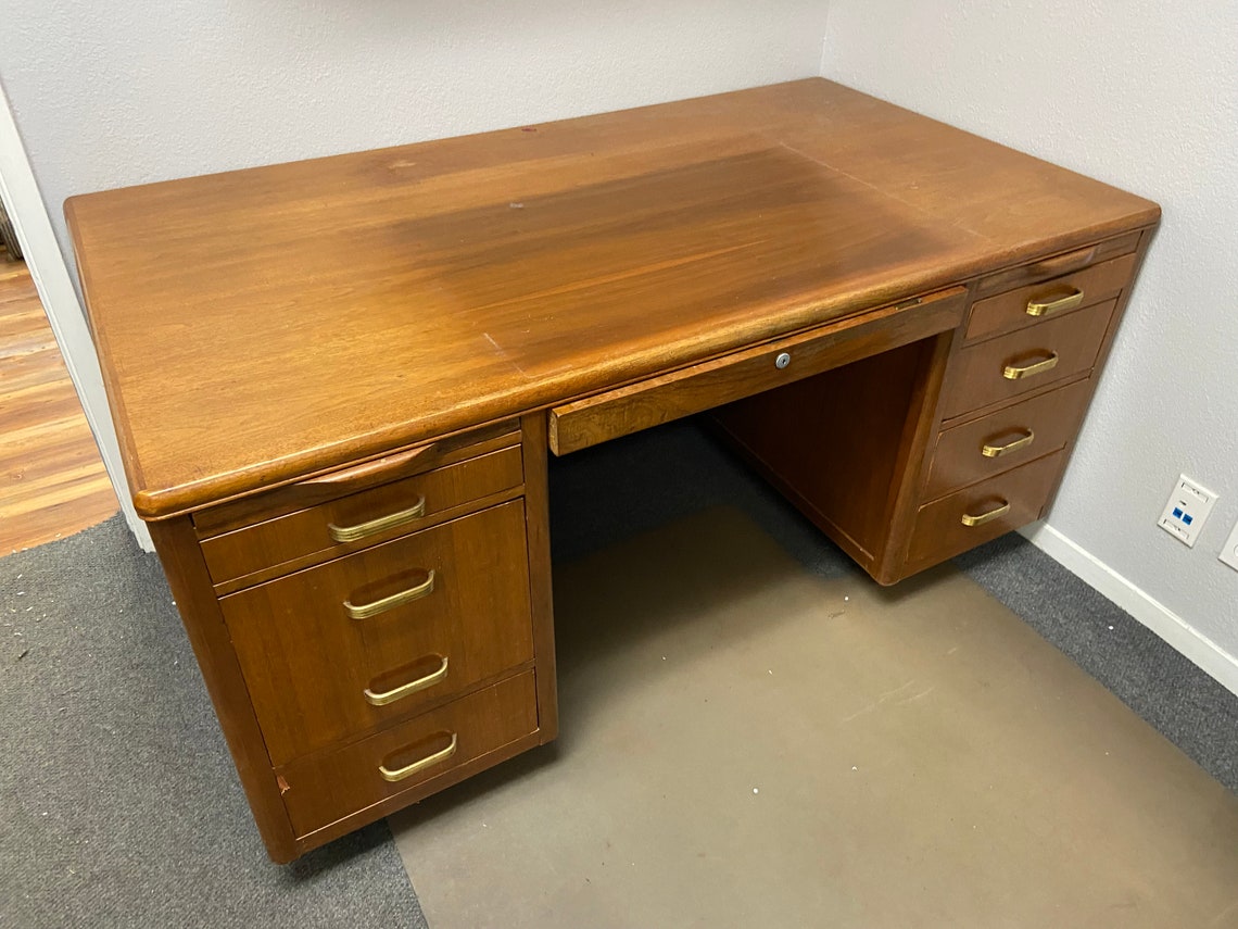 Leopold Vintage Mid Century Modern Walnut Desk - Etsy