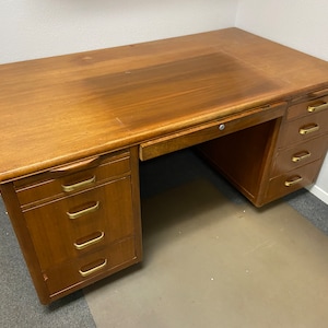 Leopold Vintage Mid Century Modern Walnut Desk - Etsy