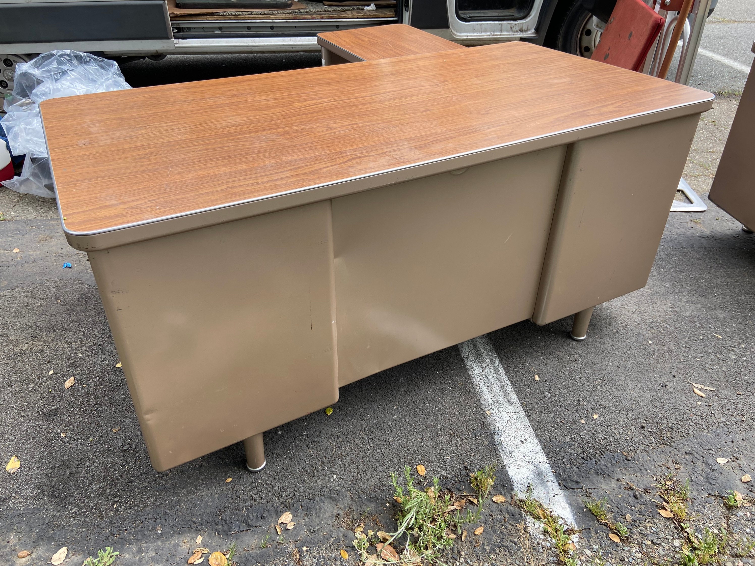 Steelcase Vintage Mid Century Modern L Shape Desk With Return - Etsy