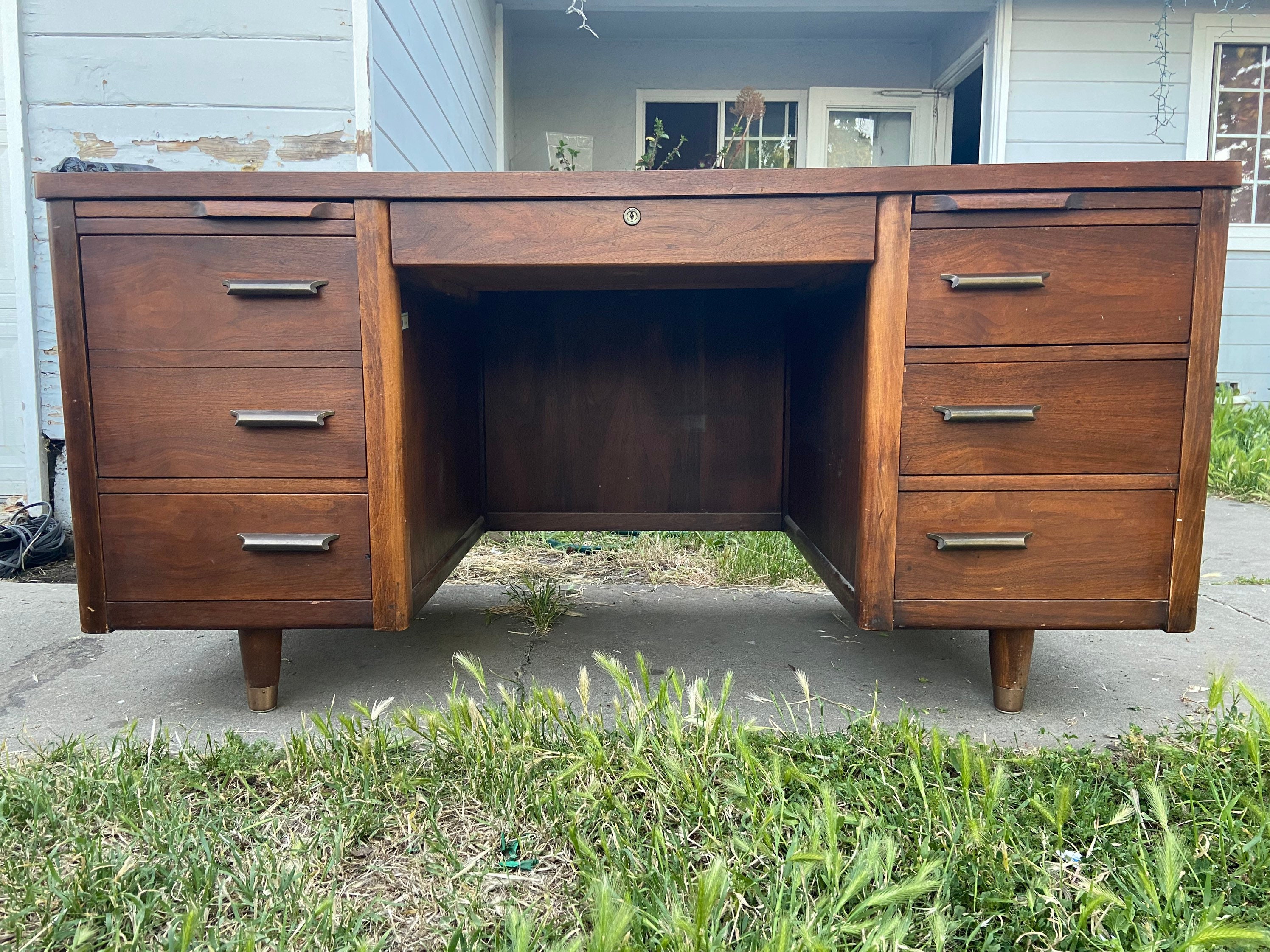 Jofco Vintage Mid-Century Modern L Shape Desk With Return, 52% OFF