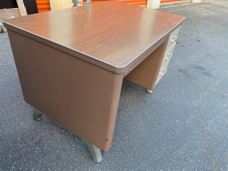 Devon Vintage Metal Tanker Desk - Etsy