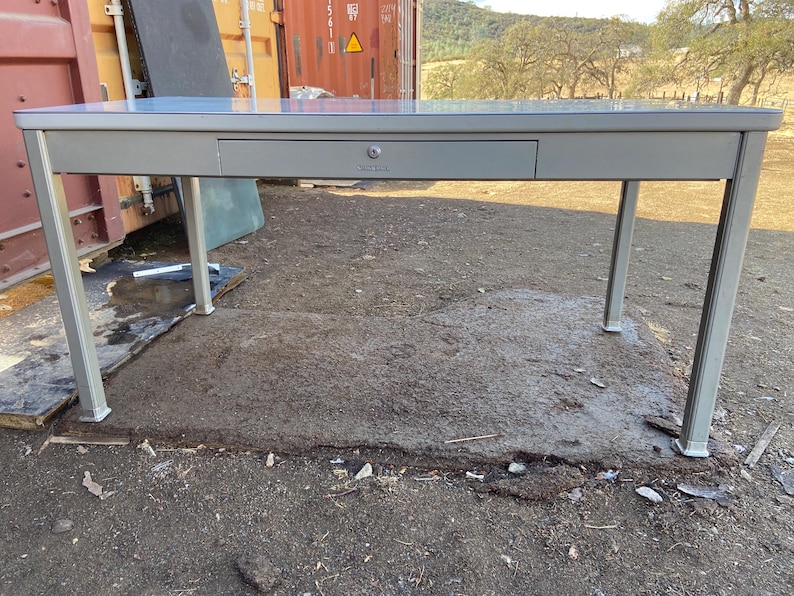 Shaw Walker Vintage Mid Century Modern Metal Tanker Desk - Etsy