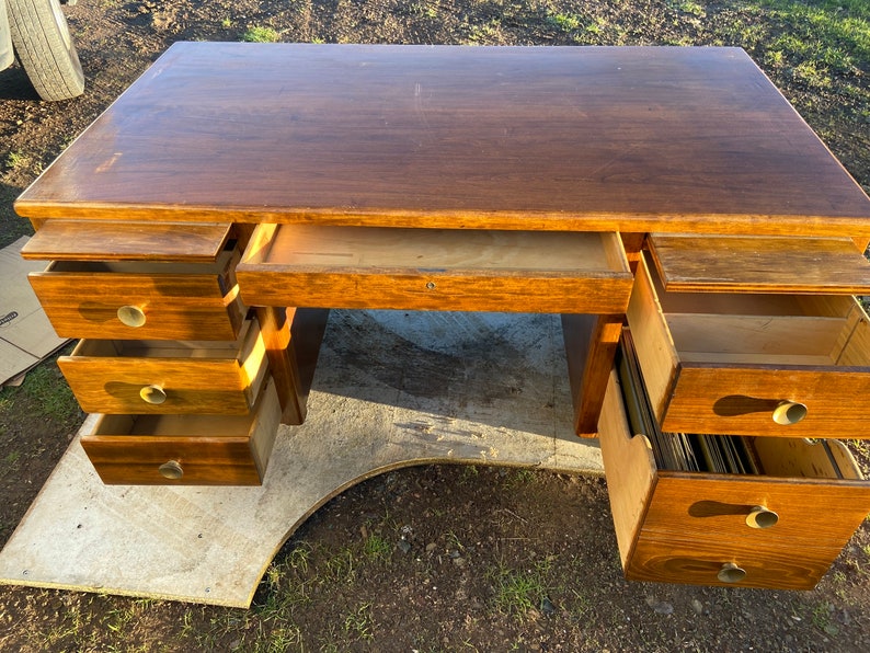 Anderson Vintage Mid Century Modern Wooden Desk - Etsy
