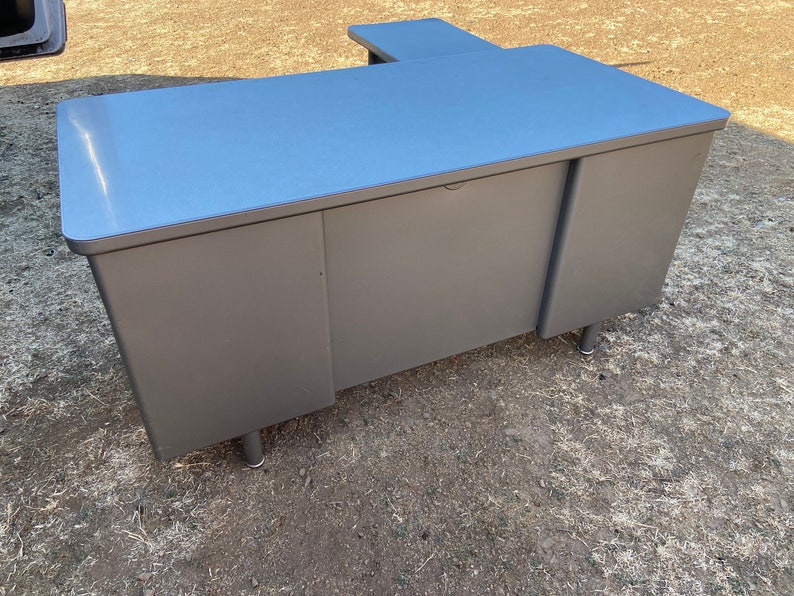 Steelcase Vintage Mid Century Modern L Shape Desk With Return - Etsy