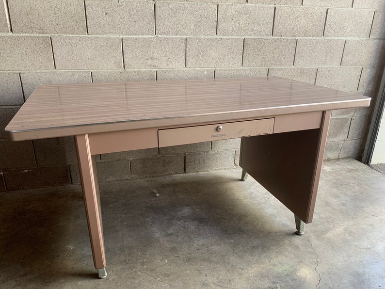 Shaw Walker Vintage Metal Tanker Desk Table - Etsy