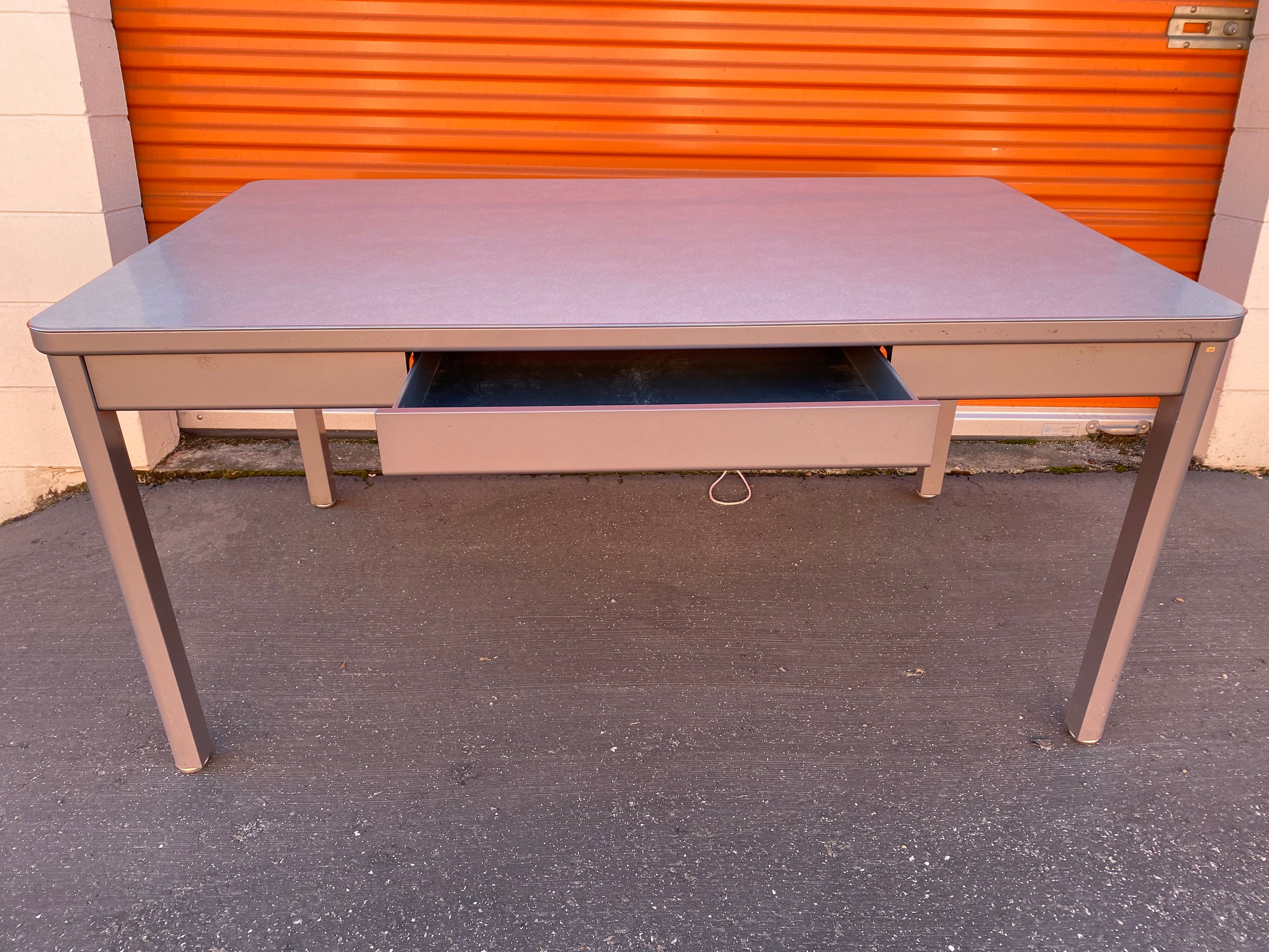 Steelcase Vintage Metal Tanker Desk - Etsy