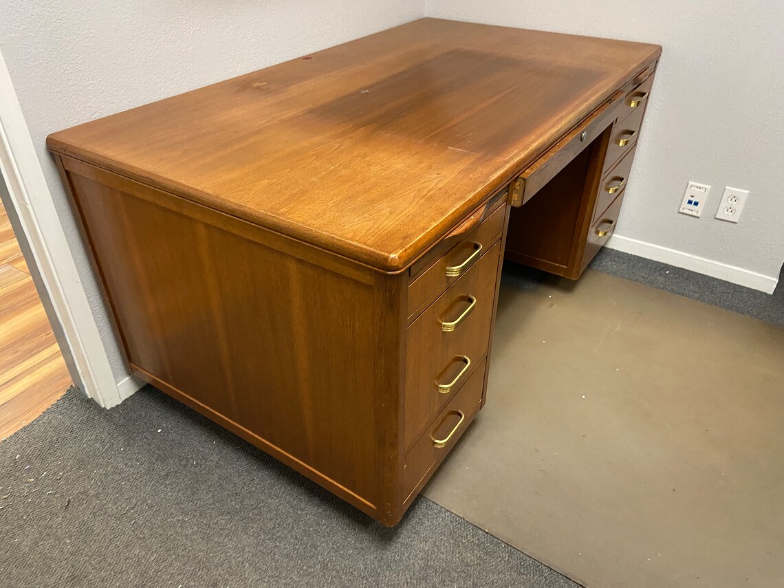 Leopold Vintage Mid Century Modern Walnut Desk - Etsy