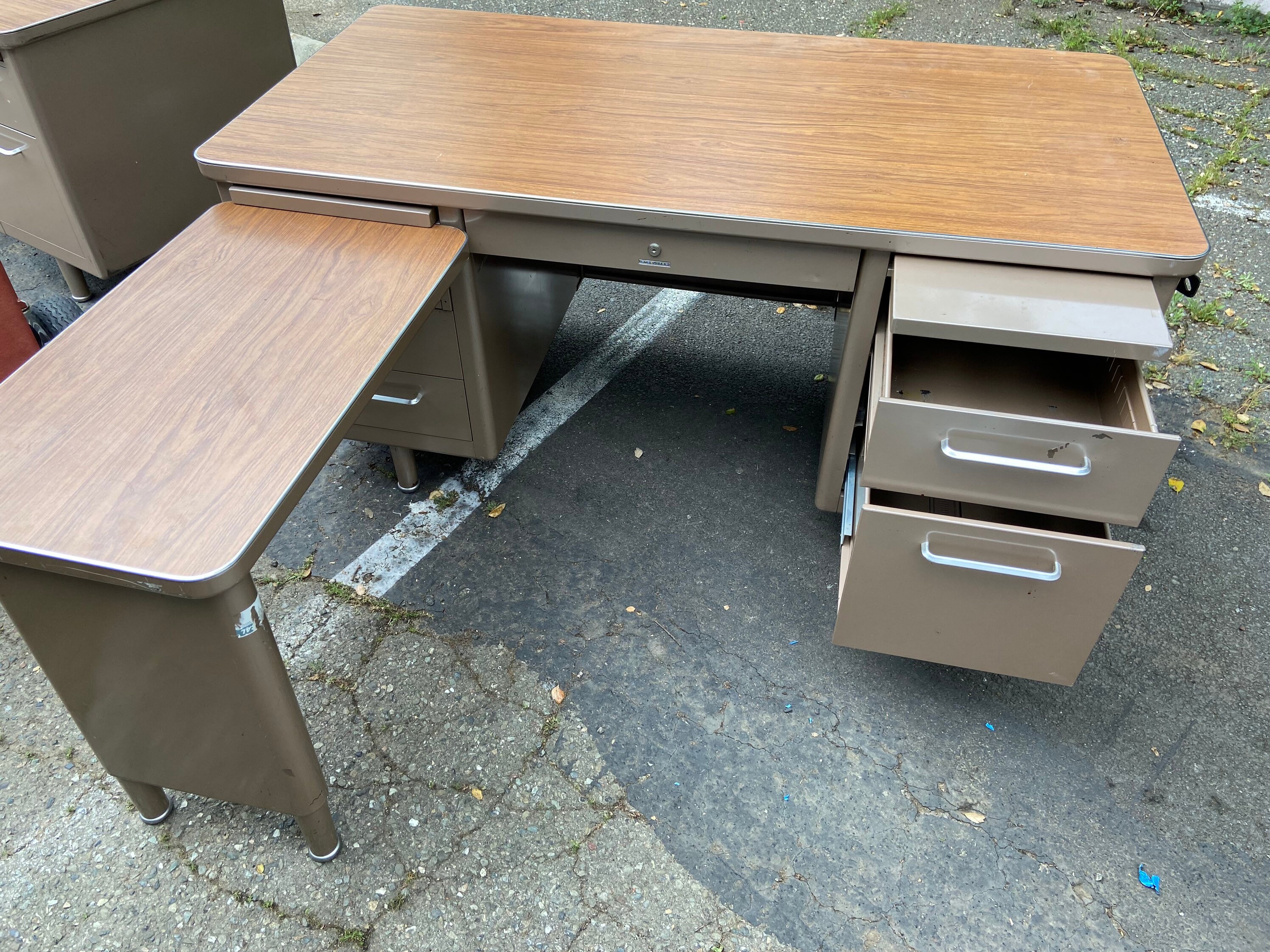 Steelcase Vintage Mid Century Modern L Shape Desk With Return - Etsy