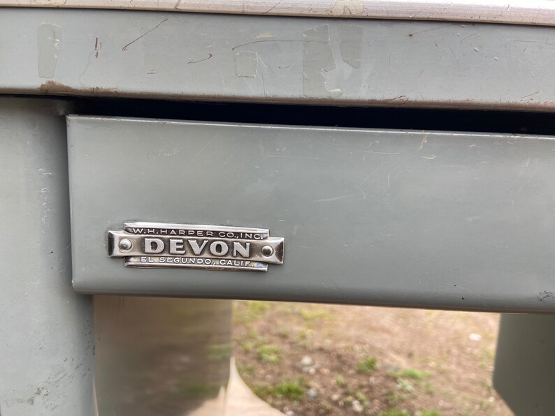 W.H Harper Devon Metal Tanker Desk - Etsy