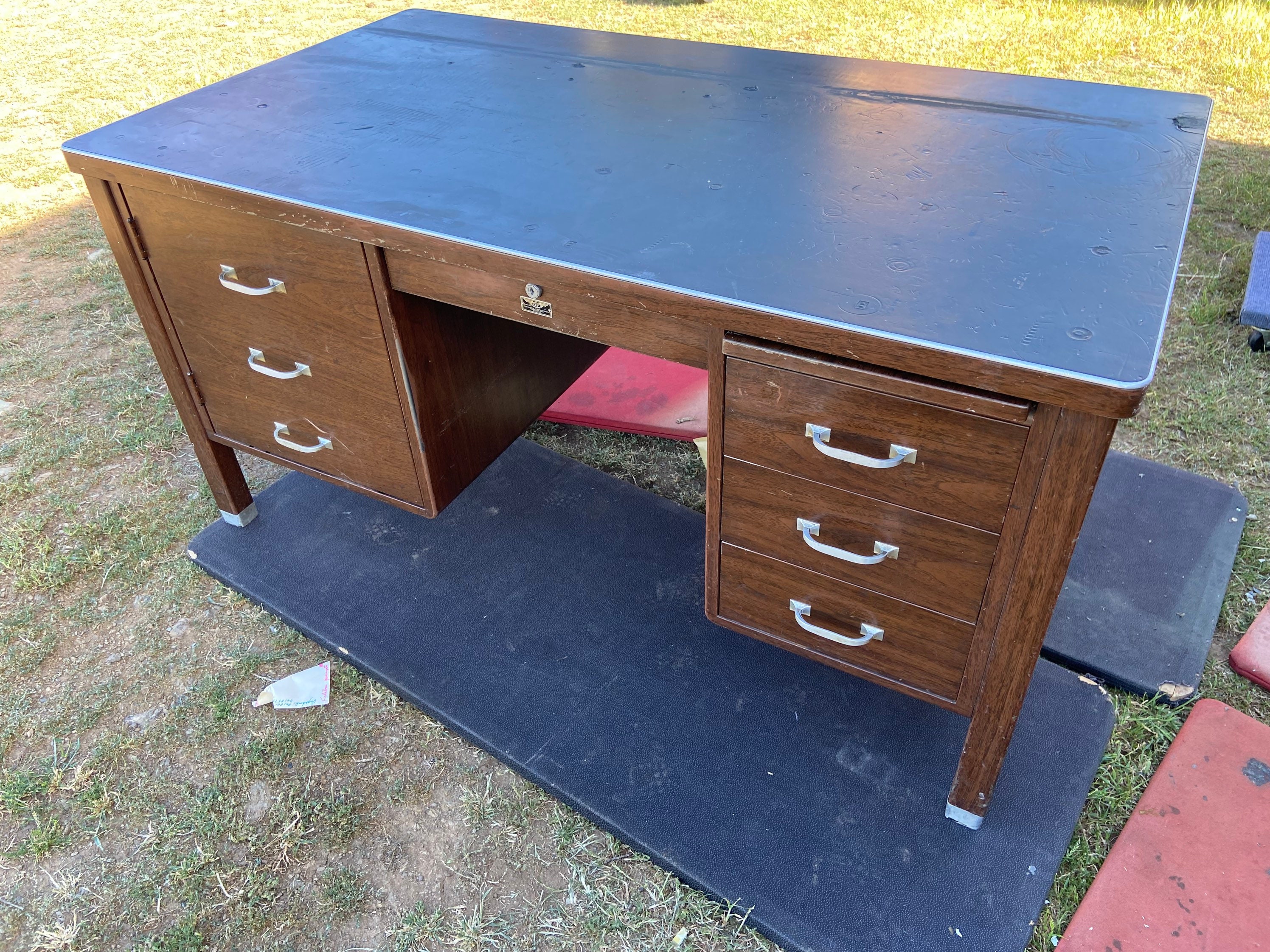 The General Fireproofing Company Vintage Metal Tanker Desk With ...