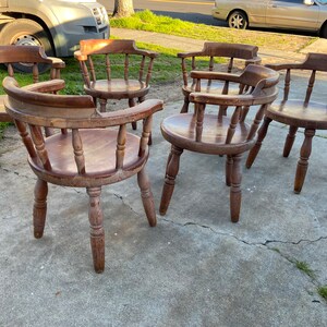 Antique Butcher Block Tavern Dining Chairs Set of 6 - Etsy