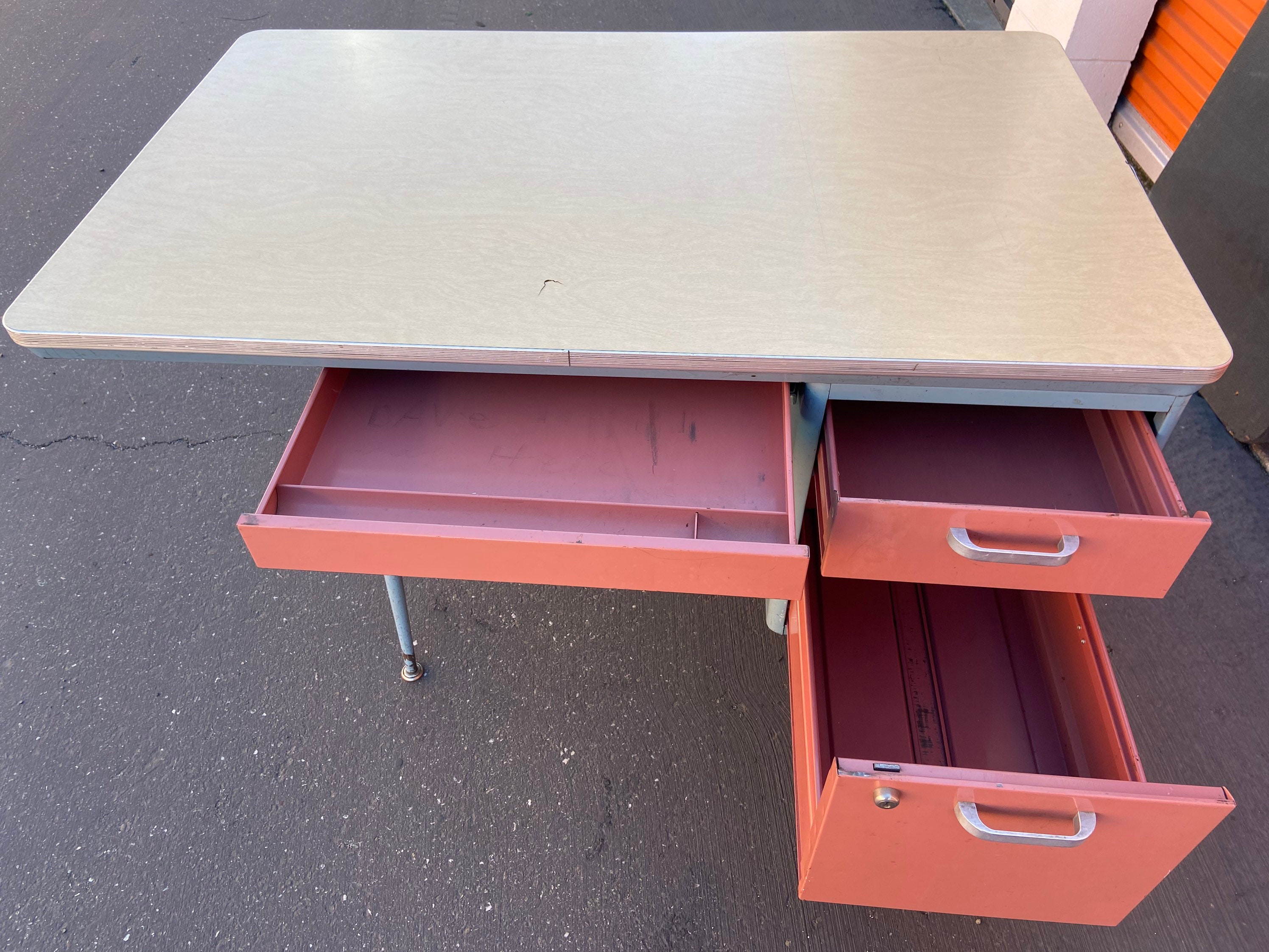 Vintage Metal Teachers Desk - Etsy
