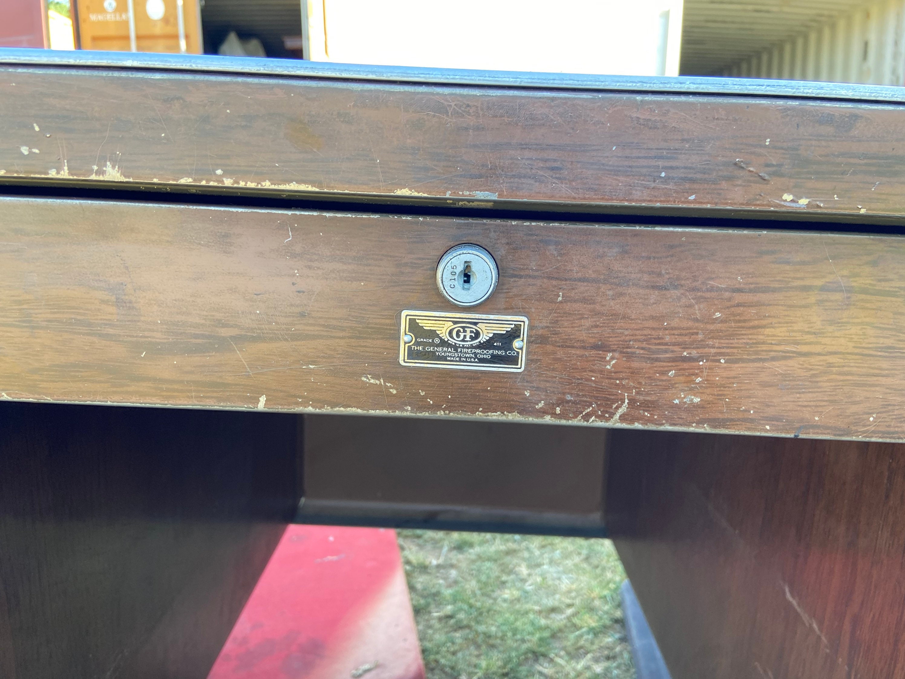 The General Fireproofing Company Vintage Metal Tanker Desk With ...