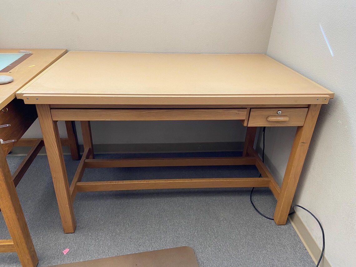 Vintage Hamilton Oak Drafting Table - Etsy