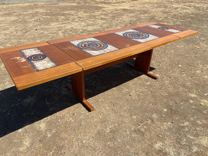 Vintage Mid Century Modern Gangso Mobler Drop Leaf Tile Top Dining ...