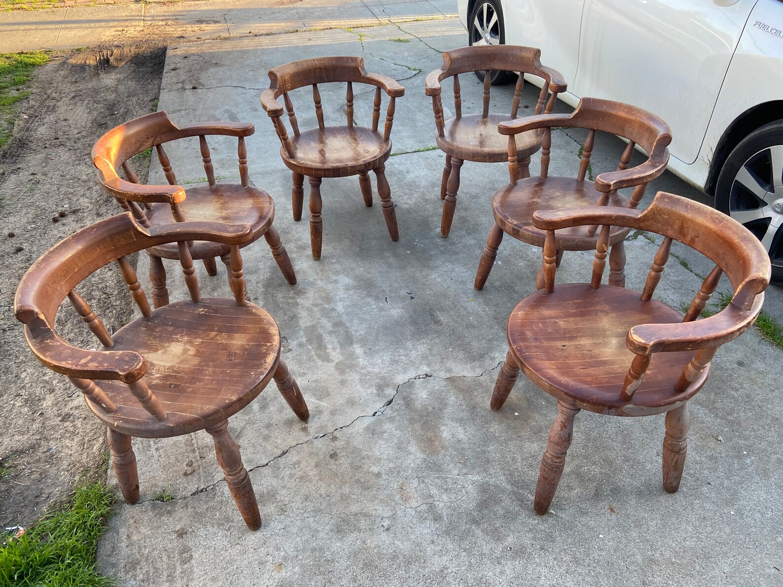 Antique Butcher Block Tavern Dining Chairs Set of 6 - Etsy
