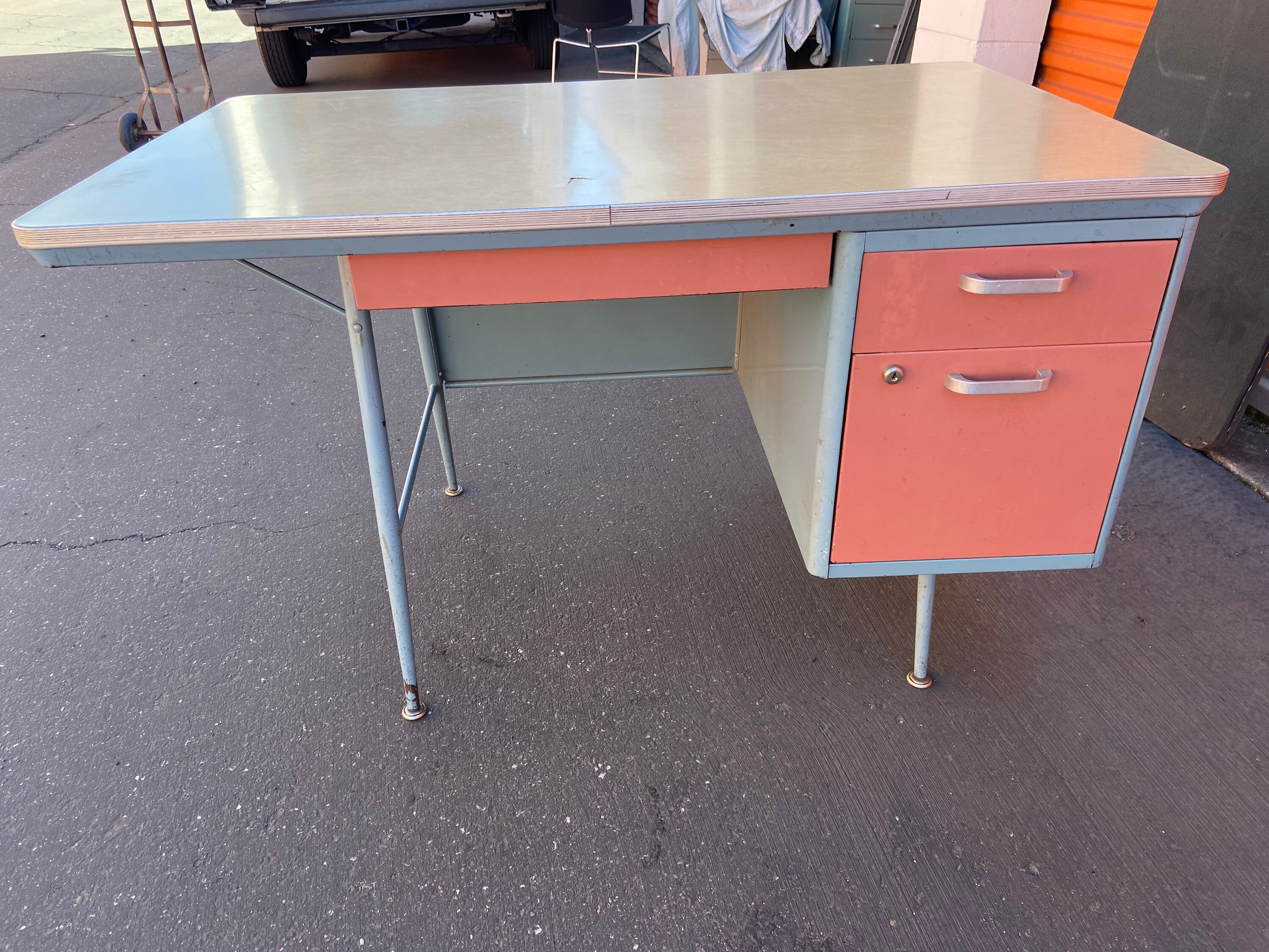 Vintage Metal Teachers Desk - Etsy