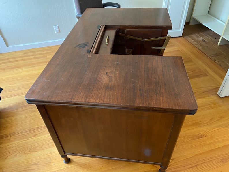 Antique Wooden Typewriter Office Desk - Etsy