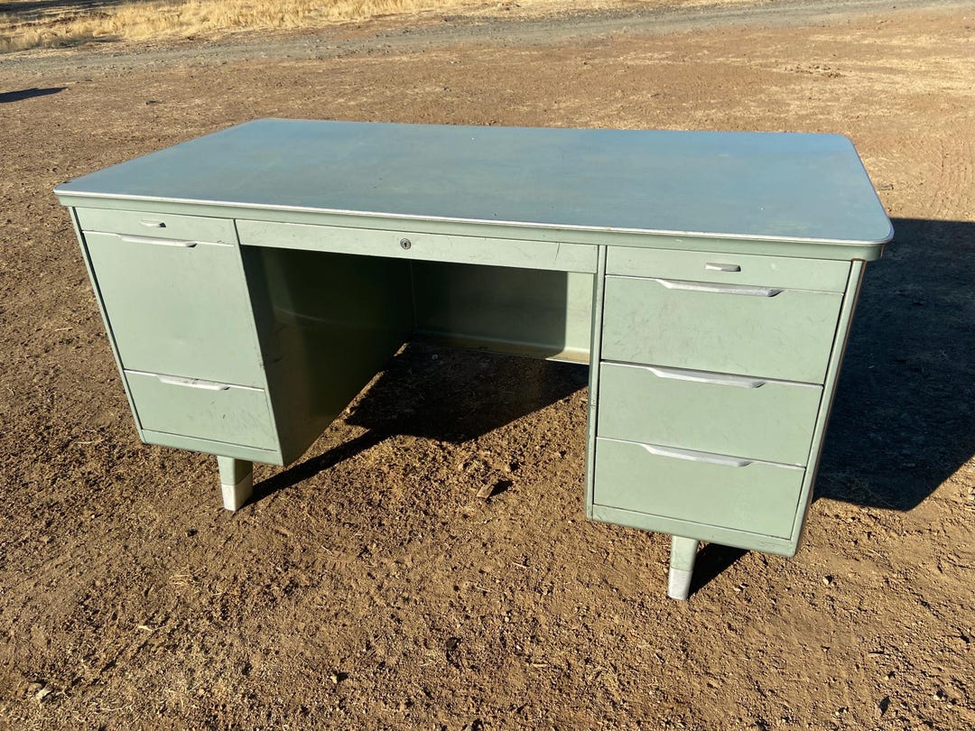 General Fireproofing Company Vintage Metal Tanker Desk - Etsy