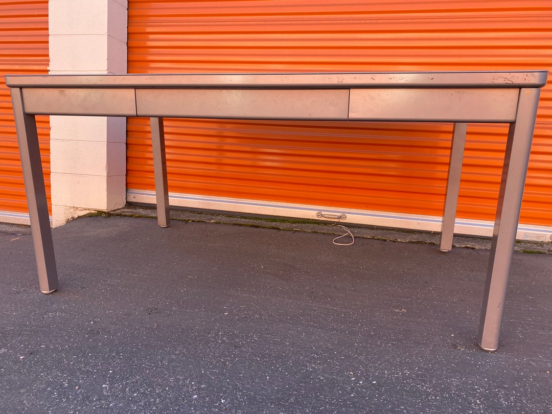 Steelcase Vintage Metal Tanker Desk - Etsy