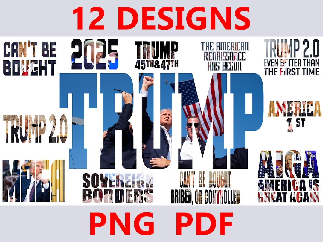 President Trump Text Art for Sublimation, Print Then Cut, or POD. PNG ...