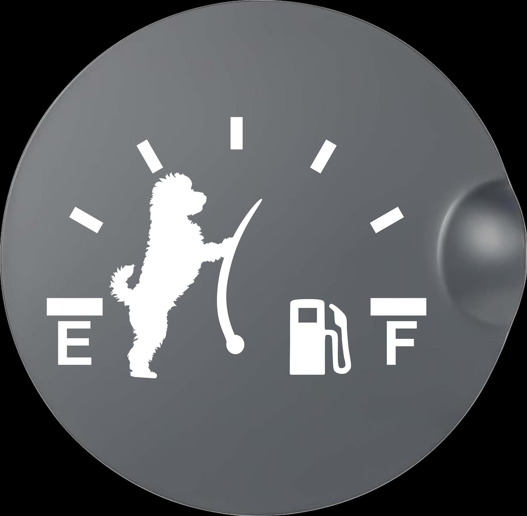Toy Poodle, Golden Doodle Puppy Dog Fuel Gauge Car Decal - Fighting ...