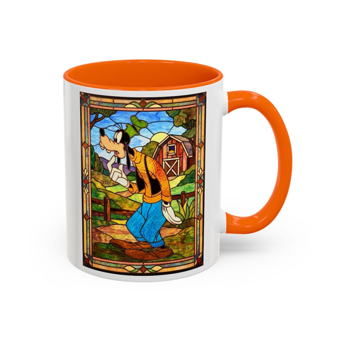 Goofy Looking Confused at the Barn Stained Glass Mug, 11oz or 15oz, 8 ...