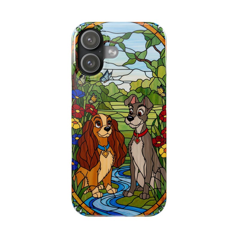 Lady and the Tramp Stained Glass Slim iPhone Case, Tiffany Style ...