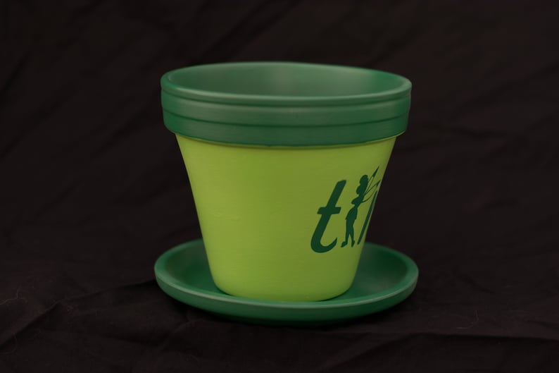 Tinkerbell Flower Pot, Hand Painted Terracotta Planter, 4 Inch Pot With ...