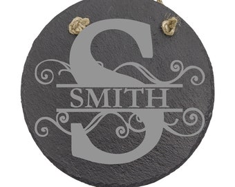 Monogram Slate Sign - Etsy